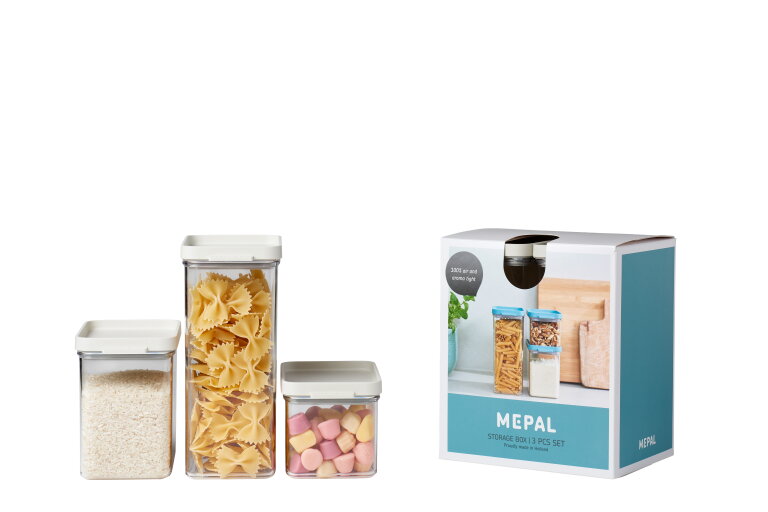 set storage box omnia 3 pcs - Nordic white | Mepal