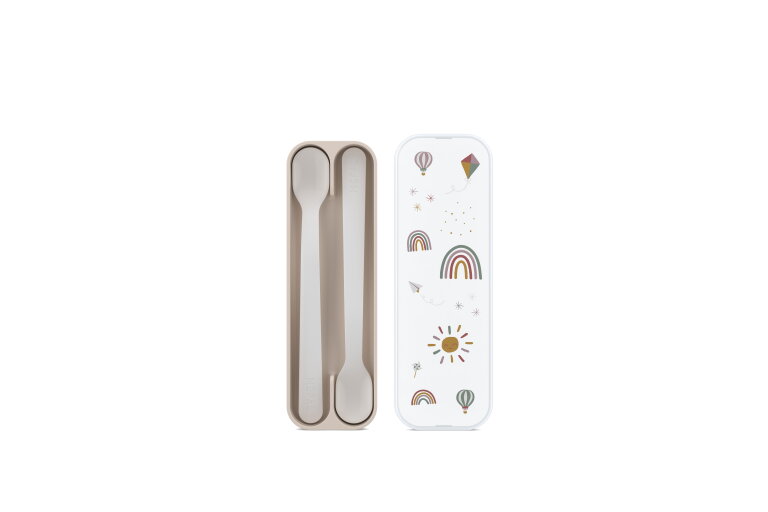set feeding spoon mio 2 pcs - sunshine & rainbow | Mepal